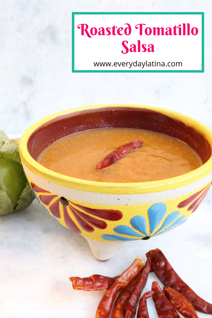Roasted Tomatillo Salsa with Chile de Arbol