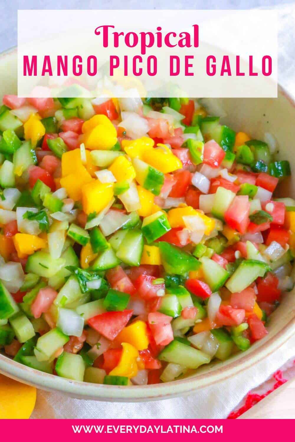 Mango Pico de Gallo (Authentic, Fresh & Easy Mexican Salsa)