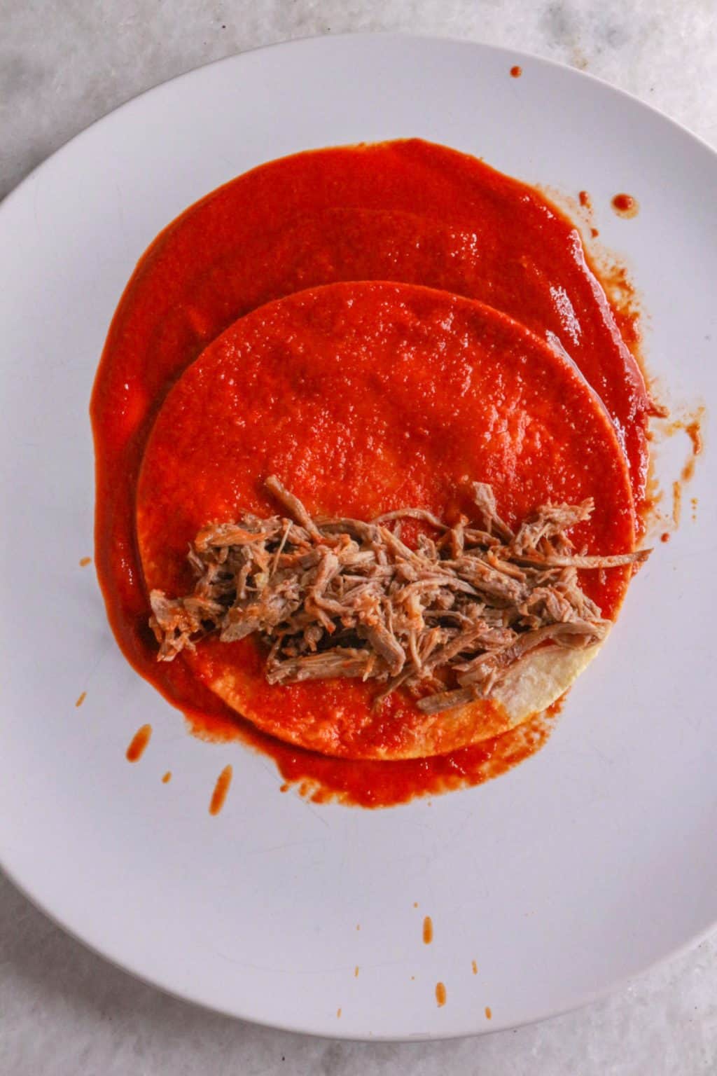 Authentic Enchiladas Rojas with Shredded Beef