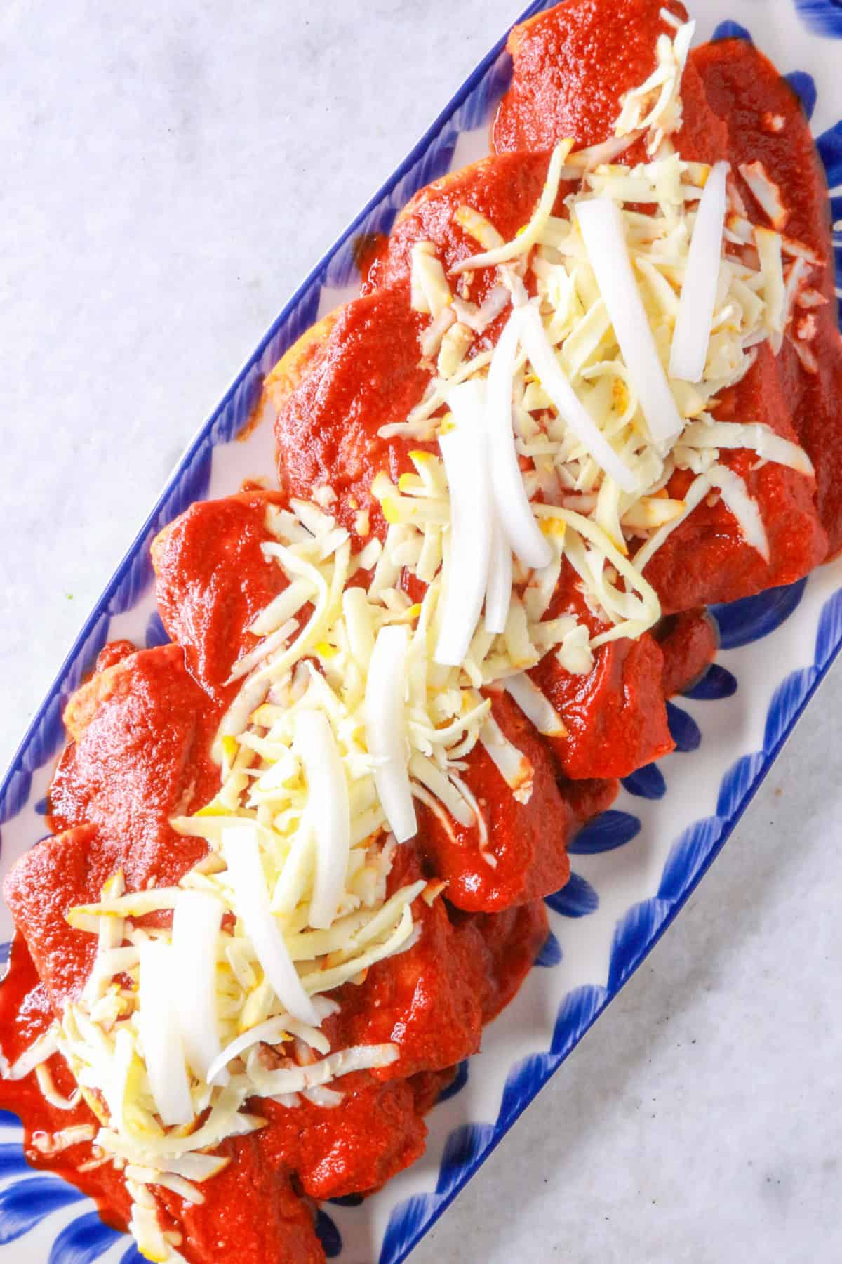 Authentic Enchiladas Rojas with Shredded Beef