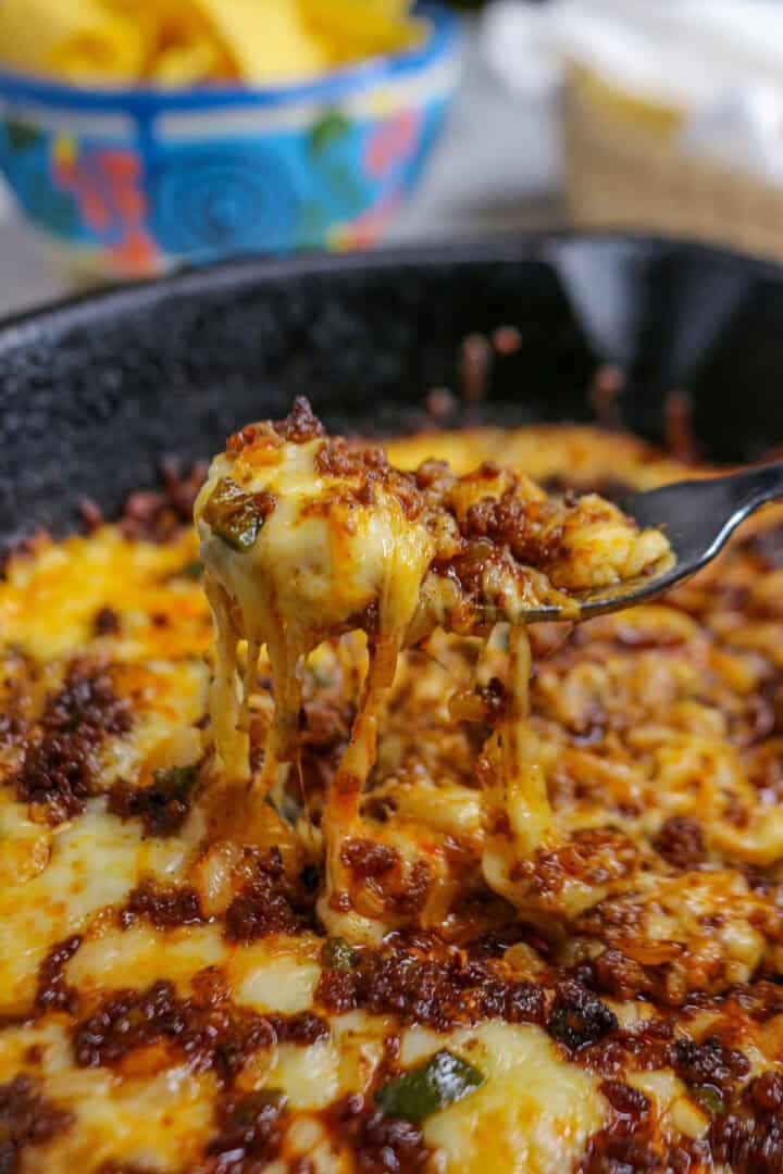Choriqueso (Chorizo Queso Fundido) - Easy Mexican Appetizer
