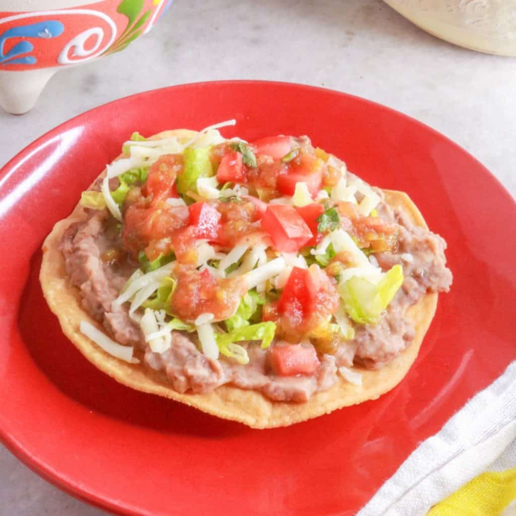 Tostadas de Frijoles (Refried Bean Tostadas)