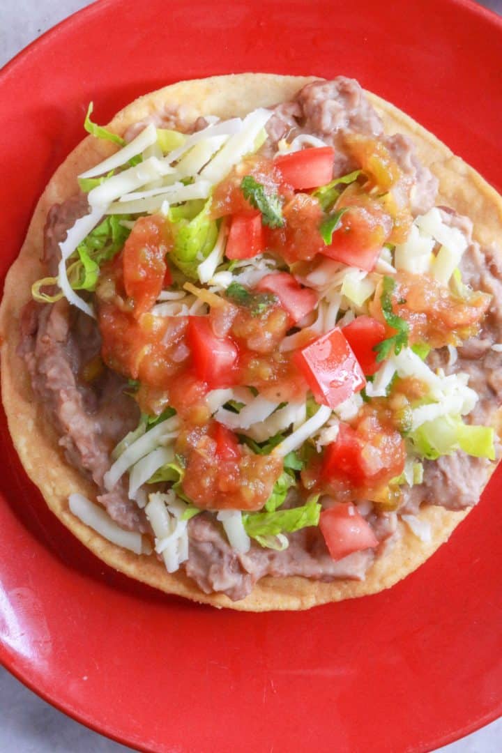 Tostadas de Frijoles (Refried Bean Tostadas)