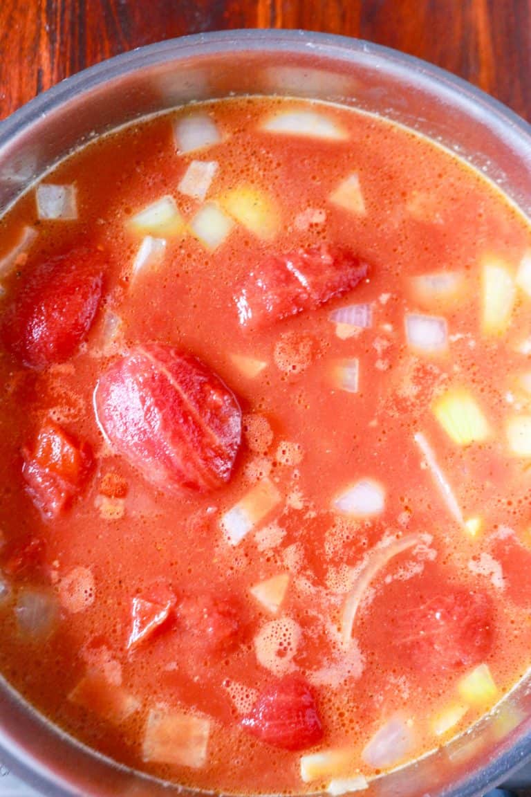 Chipotle Tomato Soup with Homemade Croutons