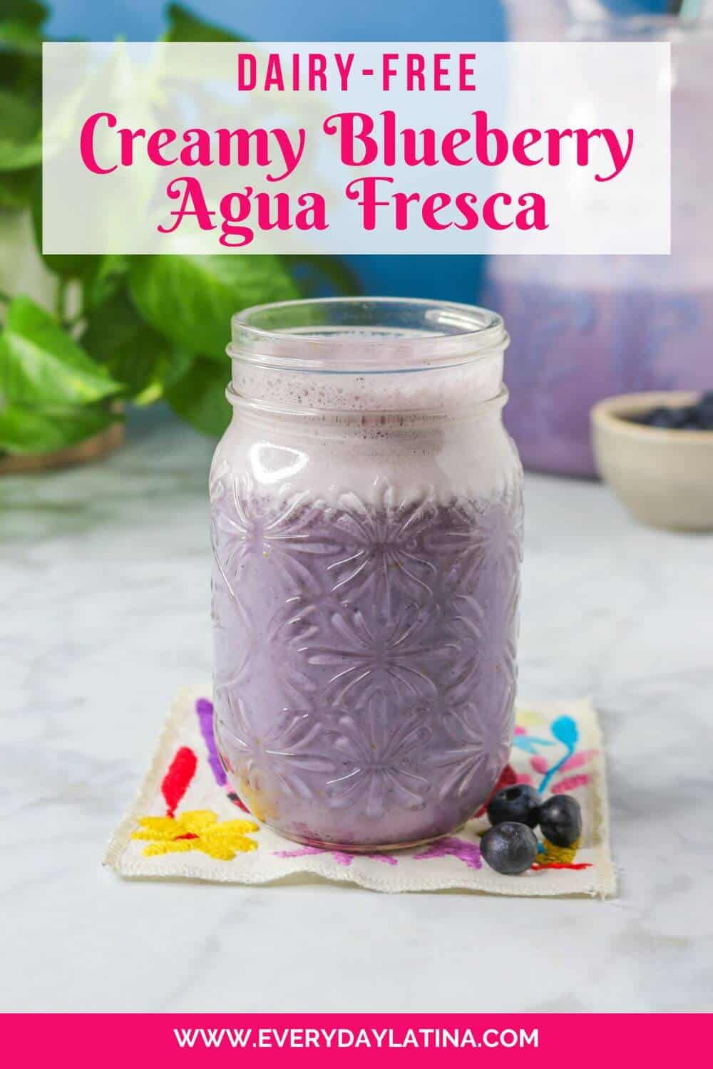 Creamy Blueberry Agua Fresca (Dairy-Free Option)