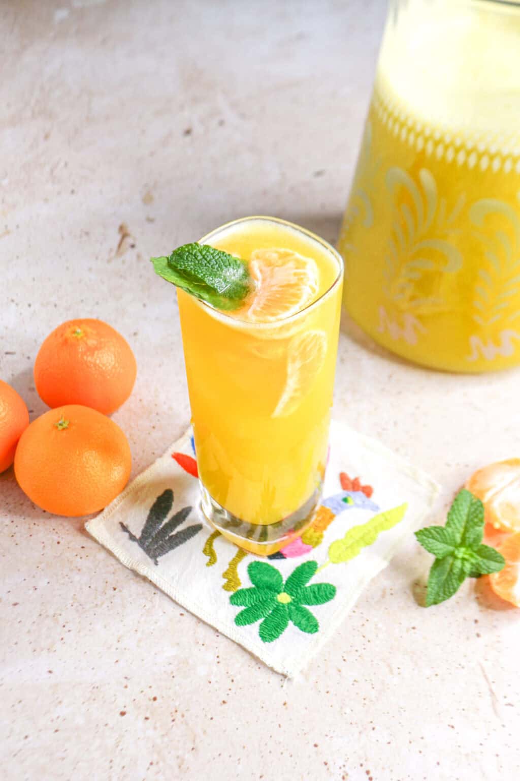 Easy Mexican Mandarin Agua Fresca with Mint